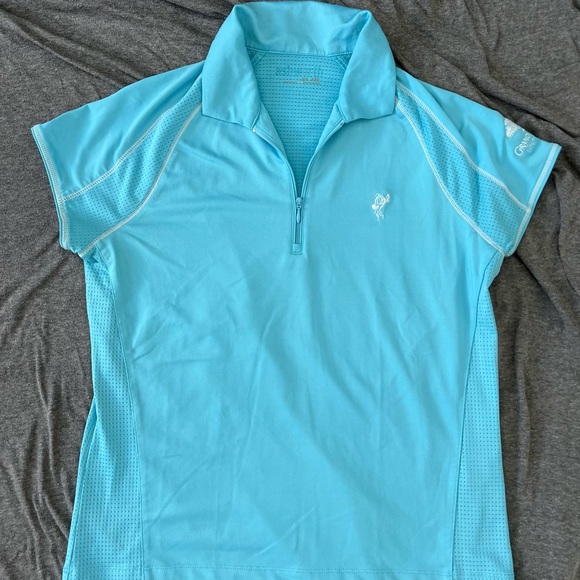 Ashworth | Tops | Ashworth Turquoise Golf Shirt | Poshmark
